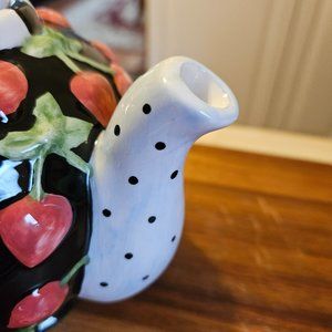 Kitchen | Decorative Teapot With Raised Cherry And Polka Dot Handle ...